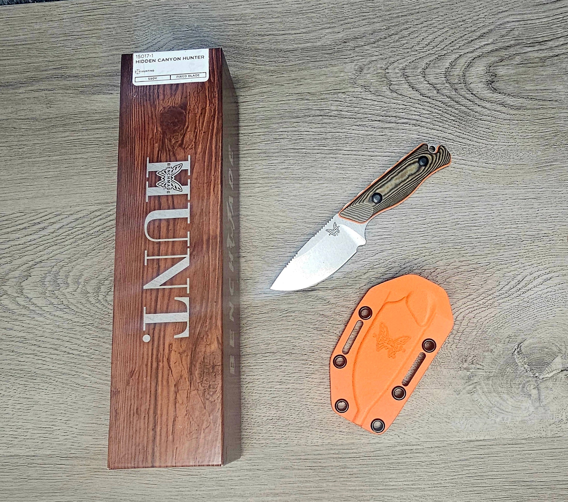 B-USA 15017-1 HIDD*N CANYON HUNTER FIXED BLADE KNIFE. MADE on a BENCH ...